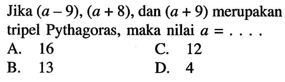 Kumpulan Contoh Soal Jenis Segitiga Berdasarkan Panjang Sisi dan Triple Pythagoras - Matematika ...