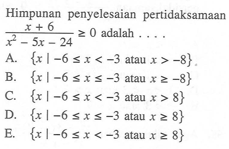 Kumpulan Contoh Soal Pertidaksamaan Rasional - Matematika Kelas 10 ...