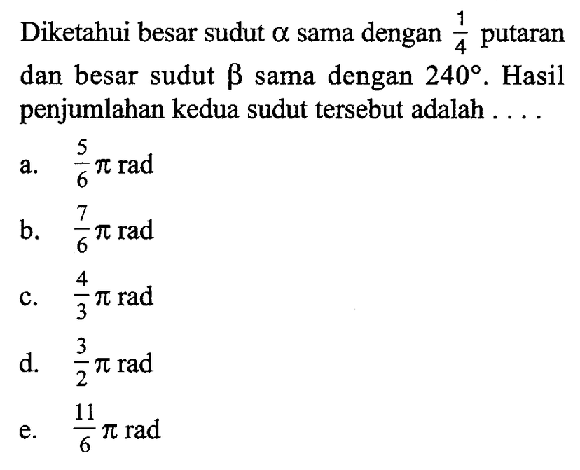 Kumpulan Contoh Soal Pengukuran Sudut: Radian dan Derajat - Matematika ...