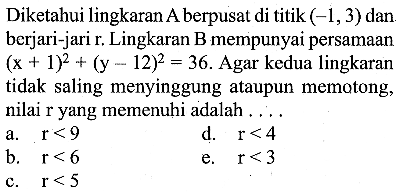Jika titik (-5, k) terletak pada lingkaran x^2 +y^2 + 2x ...