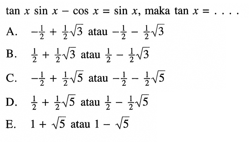 Kumpulan Contoh Soal Rumus Jumlah dan Selisih Sinus, Cosinus, Tangent ...