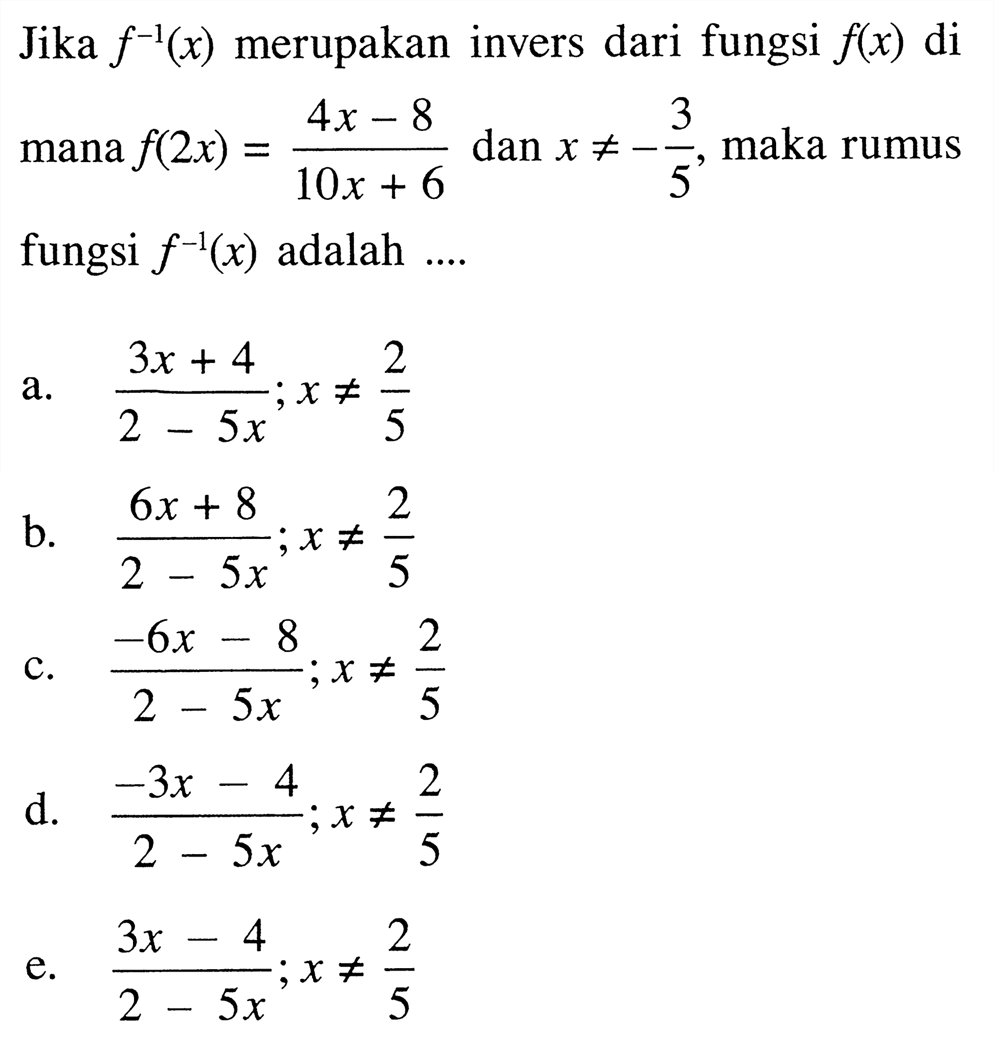 Kumpulan Contoh Soal Fungsi Invers - Matematika Kelas 10 | CoLearn ...
