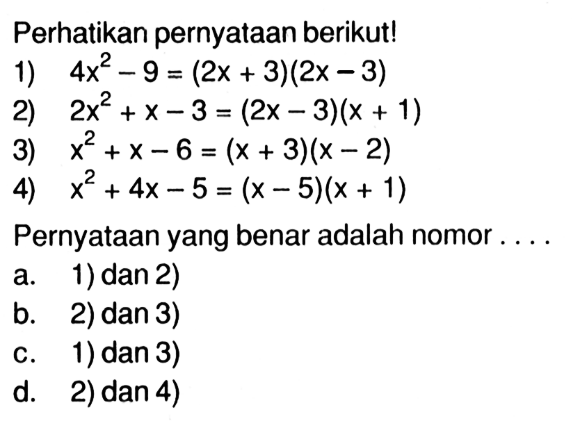Kumpulan Contoh Soal Pemfaktoran Persamaan Kuadrat Matematika Kelas 9