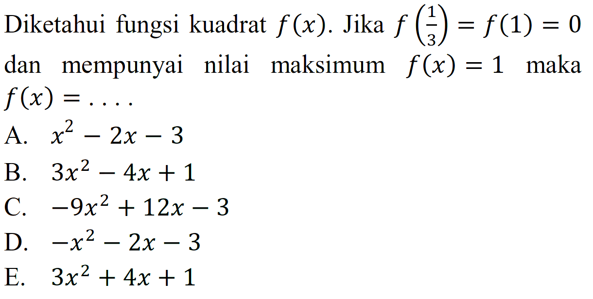 Kumpulan Contoh Soal Nilai maksimum dan Nilai Minimum Fungsi kuadrat - Matematika Kelas 10 | CoLearn