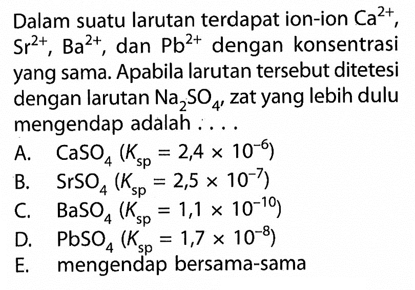 Kumpulan Contoh Soal Kesetimbangan Larutan (Ksp) - Kimia Kelas 11 ...