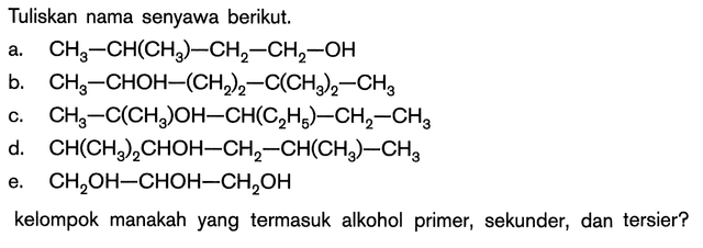 Tuliskan rumus struktur dari senyawa eter berikut. a. 2-m...