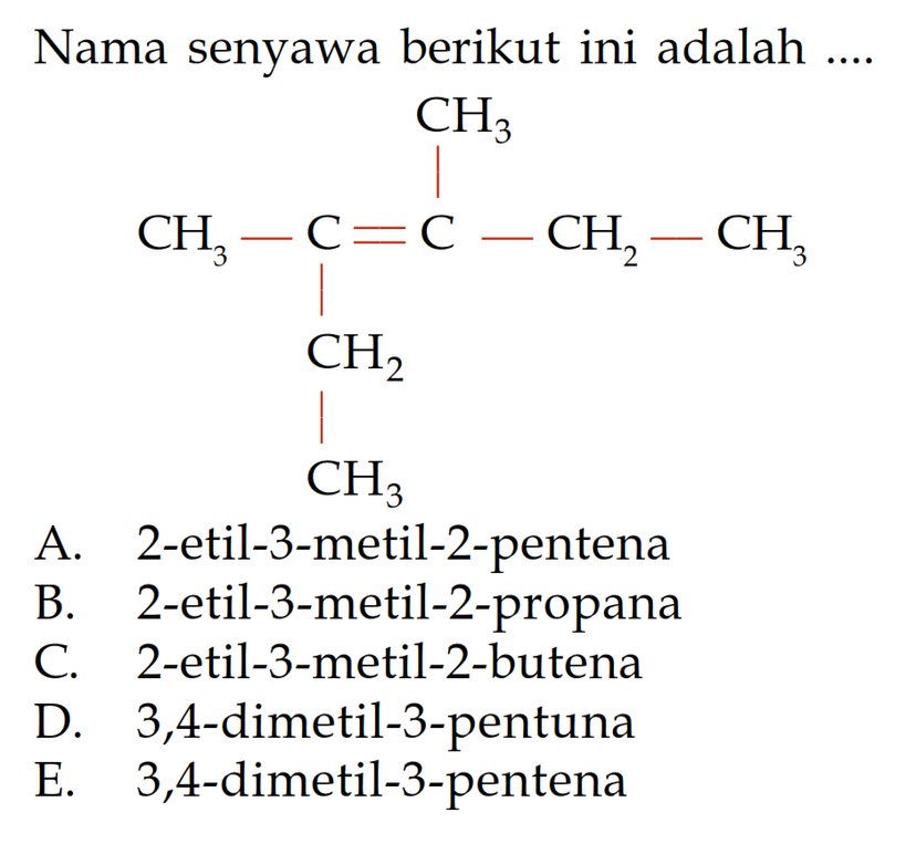 Kumpulan Contoh Soal Struktur dan Tata Nama Alkana, Alkena, dan Alkuna ...