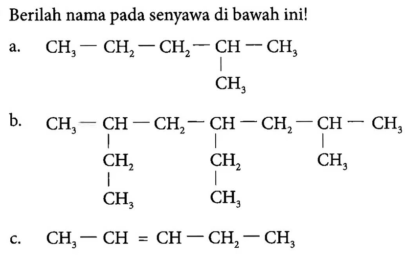Kumpulan Contoh Soal Struktur dan Tata Nama Alkana, Alkena, dan Alkuna ...