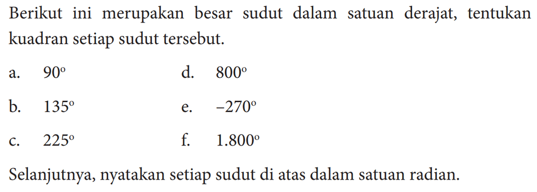 Kumpulan Contoh Soal Pengukuran Sudut: Radian dan Derajat - Matematika Kelas 10 | CoLearn