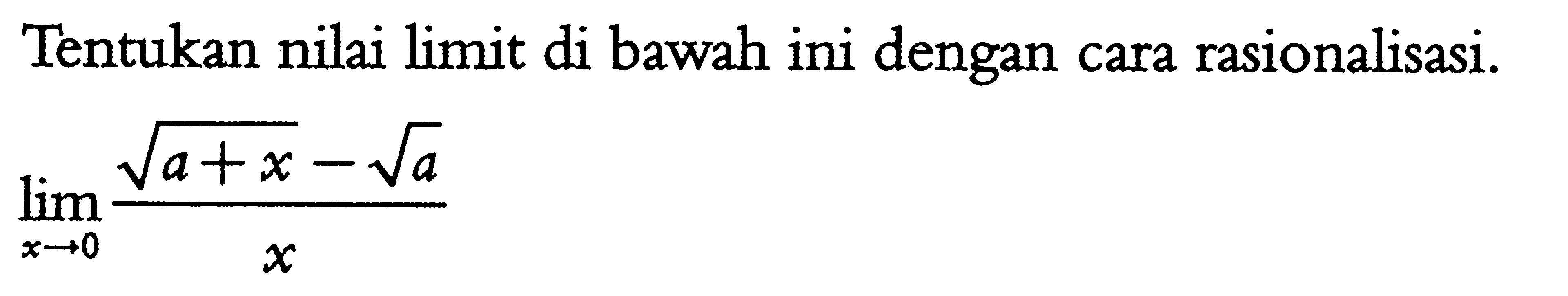 Kumpulan Contoh Soal Limit Fungsi Aljabar di Titik Tertentu ...
