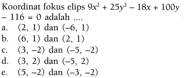 Kumpulan Contoh Soal Ellips pusat (0,0) - Matematika Kelas 11 | CoLearn