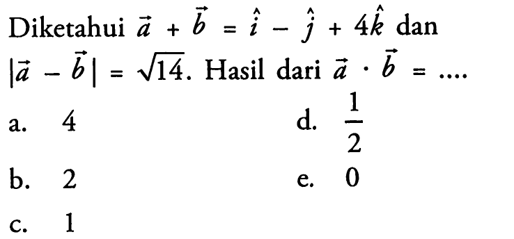 Kumpulan Contoh Soal Perkalian Silang dan Titik Dua Vektor (Cross and ...