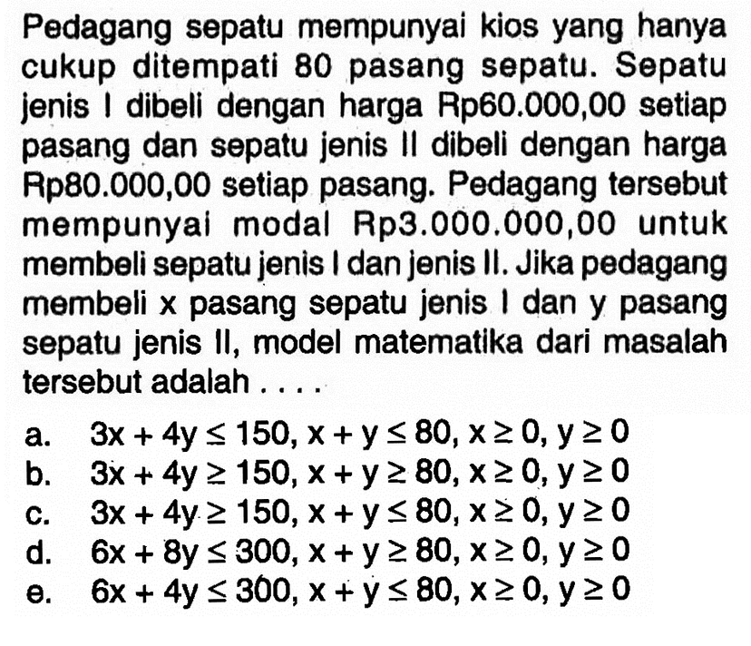 Kumpulan Contoh Soal Program Linear - Matematika Kelas 10 | CoLearn