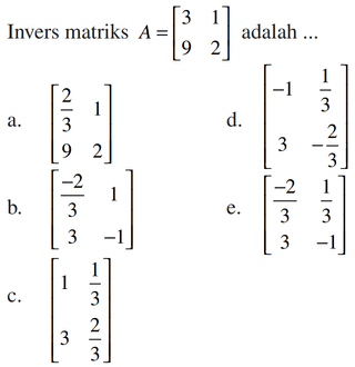 Kumpulan Contoh Soal Invers Matriks ordo 2x2 - Matematika Kelas 11 ...