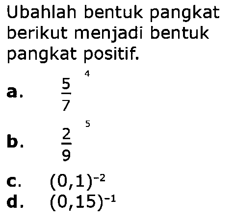 Kumpulan Contoh Soal Bilangan Berpangkat Pecahan, Negatif, dan Nol ...