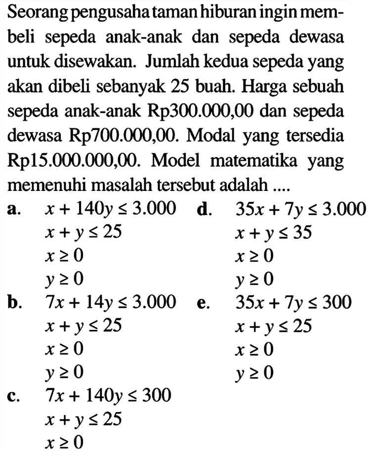 Kumpulan Contoh Soal Program Linear - Matematika Kelas 11 | CoLearn ...
