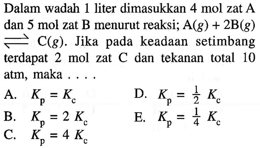 Kumpulan Contoh Soal Kesetimbangan Kimia dan Pergeseran Kesetimbangan ...