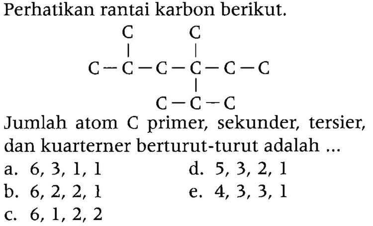 Kumpulan Contoh Soal Atom C Primer, Sekunder, Tersier, dan Kuarterner - Kimia Kelas 11 | CoLearn