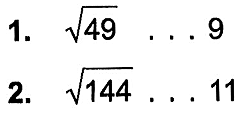 Kumpulan Contoh Soal Operasi Hitung Akar Pangkat Dua (Penjumlahan dan ...